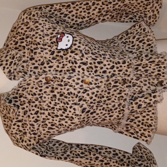 Hello Kitty | Jackets & Coats | Hello Kitty Animal Print Denim Jacket ...